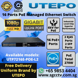 UTP 16Port Switch UTP7216E-POE-L2 CCTV SWITCH NEW