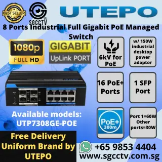 UTP 8Port Switch UTP7308GE-POE CCTV SWITCH NEW